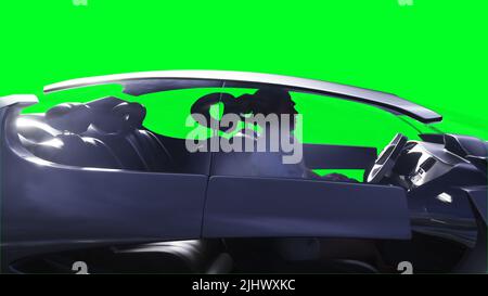 Futuristic flying car. Green screen isolate. 3d rendering Stock Photo ...
