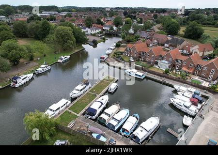 Beccles town in Suffolk UK drone aerial view Stock Photo - Alamy