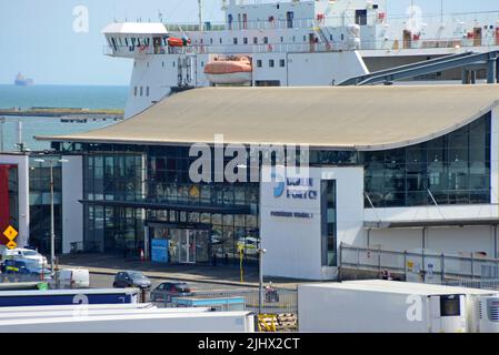 Irish Ferries vessel MS Epsilon loading in Dublin Port, Ireland, July ...