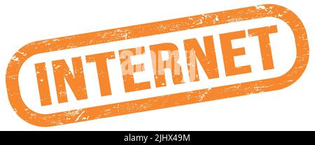 INTERNET text written on orange rectangle stamp sign Stock Photo - Alamy