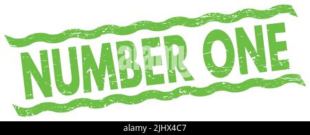 NUMBER ONE, text written on pink-black grungy postal stamp Stock Photo ...