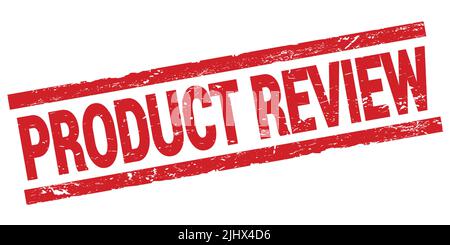 PRODUCT REVIEW text written on green-black grungy stamp sign Stock ...