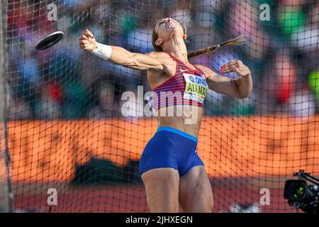 VALARIE ALLMAN of United States in the Women's Discus Throw Final at ...