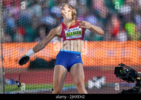 VALARIE ALLMAN of United States in the Women's Discus Throw Final at ...