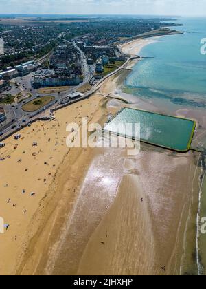 Town and Blue Tidal Pool Margate Stock Photo - Alamy