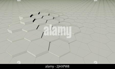 A digital hexagonal landscape, hexagonal elements with stages Stock ...