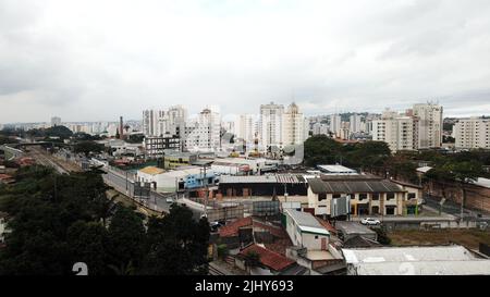 Buildings in Taubate downtown, panorama view of many images merged ...