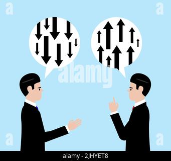 Cartoon about two different points of view Stock Photo - Alamy