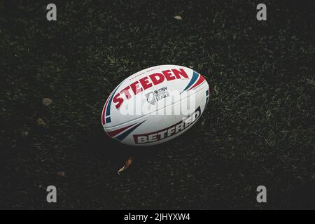Steeden Rugby Football League Ball is laid out ahead of the game Stock ...