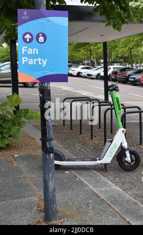 Fans make their way in to the Fan Zone prior to the World Cup soccer ...