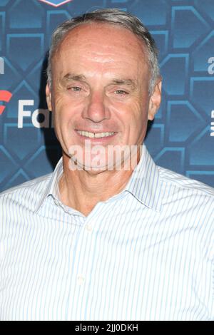 LOS ANGELES - JUL 18: Rob Manfred, wife at the MLBPA x Fanatics ...