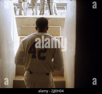 42 2013 Warner Bros film with Chadwick Boseman as Jackie Robinson Stock ...