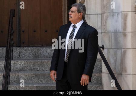 Matthew Calamari attends funeral of Ivana Trump at St. Vincent Ferrer ...
