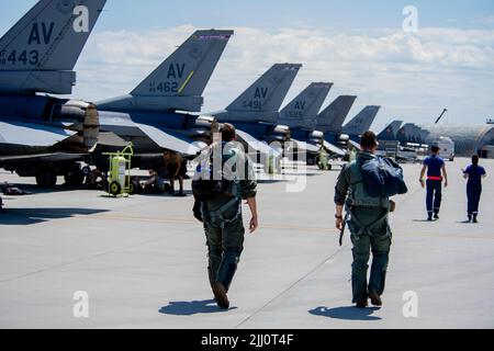 Fighter Wing 1 pilots walk to their aircraft. Photo: Wagner [automated ...