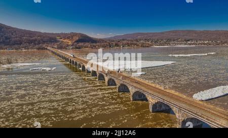 A beautiful view of the Rockville Arch bridge in Pennsylvania Stock ...