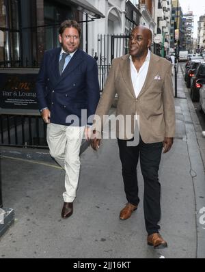 (L-R) James Martin and Ainsley Harriott MBE seen attending the ITV ...