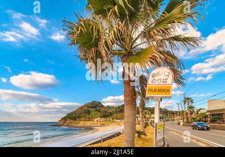 A Japanese bus stop sign in Onomichi Japan in the late afternoon Stock ...