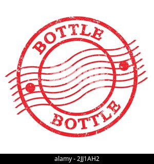 BOTTLE text written on red trapeze stamp sign Stock Photo - Alamy