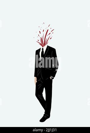 an executive with an exploding head Stock Photo - Alamy