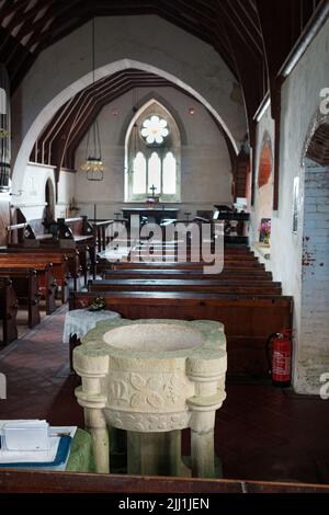 Interior of the historic Grade I listed Church of St Andrew, the chapel ...