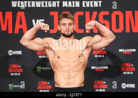 Dalton Rosta at the ceremonial weigh-ins for Bellator 283 at the ...