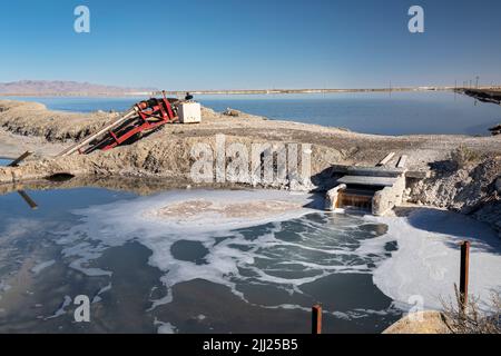 Grantsville, Utah - The Morton Salt facility, where salt is produced by ...