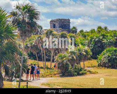 Tulum Mexico 11. April 2022 Ancient Tulum ruins Mayan site with temple ...