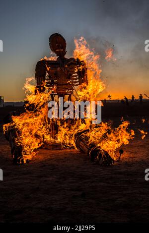 An African burning festival with flames in the darkness Stock Photo - Alamy