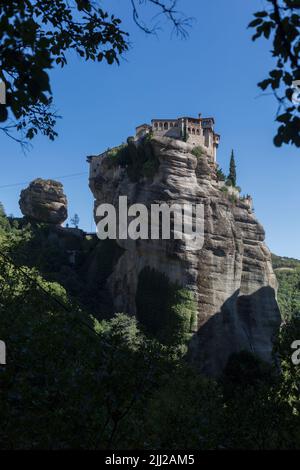 Beautiful Mysterious hanging over rocks monasteries of Meteora, Greece ...