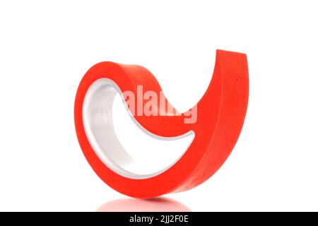 One red door stopper, close-up, isolated on white background Stock ...