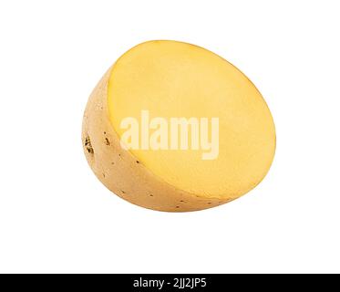 Single organic sweet potato isolated on a white background, displaying ...