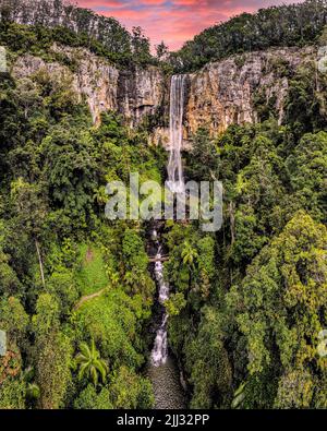 Stunning landscape view in Springbrook National Park with cascading ...