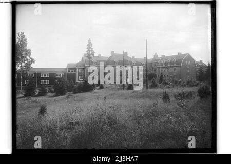 Garphytte sanatorium, two -storey hospital buildings, the front of the ...