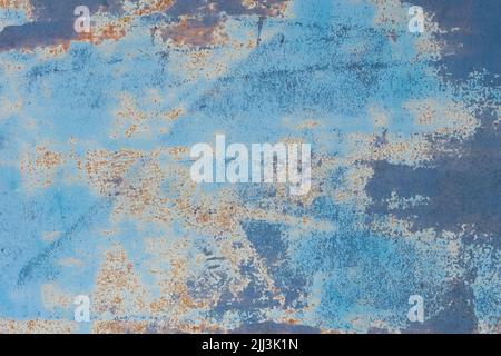 Rusty scratched peeling outdated metallic texture steel weathered blue ...