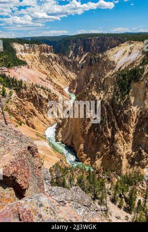 Beautiful river landsacpe around Grand Canyon of Yellowstone at Wyoming ...