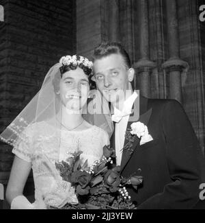 Bridal couple. April 6, 1959 Stock Photo - Alamy
