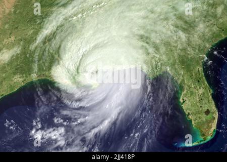 Hurricane Katrina, a devastating category 5 storm, in the Gulf of ...