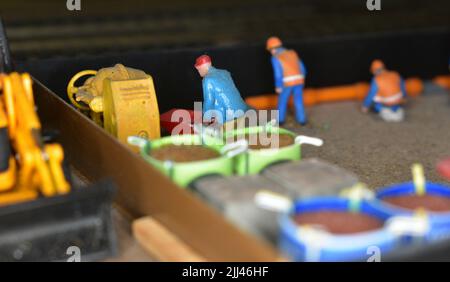 Close Up Photos Of A Model Train Set In A Loft Stock Photo - Alamy