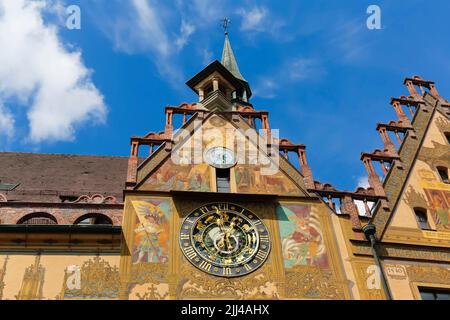 Ulm Town Hall, facade murals, architectural monument, early Renaissance ...