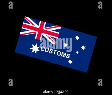 Australian Customs Service, rotated logo, black background Stock Photo ...