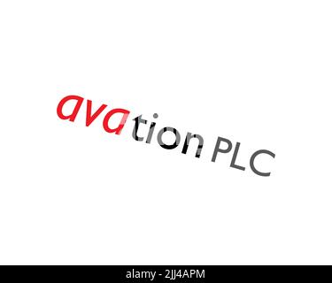 Avation, rotated logo, white background Stock Photo - Alamy