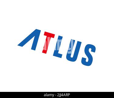 Atlus, rotated logo, white background Stock Photo - Alamy