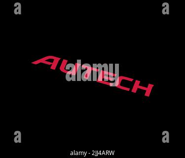 Autech, rotated logo, black background Stock Photo - Alamy