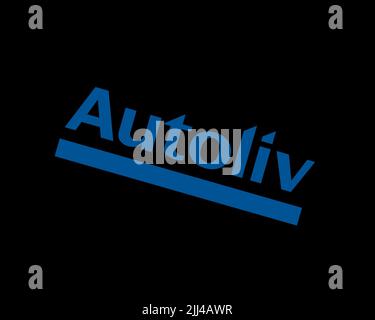 Autoliv, rotated logo, black background Stock Photo - Alamy