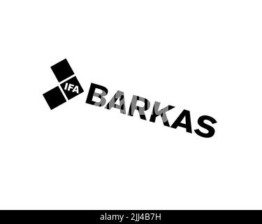 Barkas van manufacturer, rotated logo, white background Stock Photo - Alamy