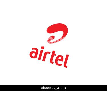 Bharti Airtel, rotated logo, white background Stock Photo - Alamy