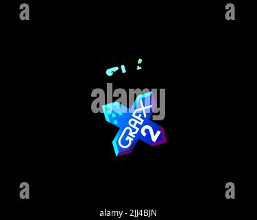 GrafX2, rotated logo, black background B Stock Photo - Alamy
