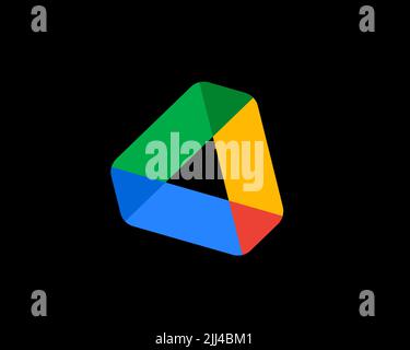 Google Drive, rotated logo, black background Stock Photo - Alamy