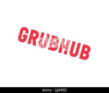 Grubhub, rotated logo, white background Stock Photo - Alamy