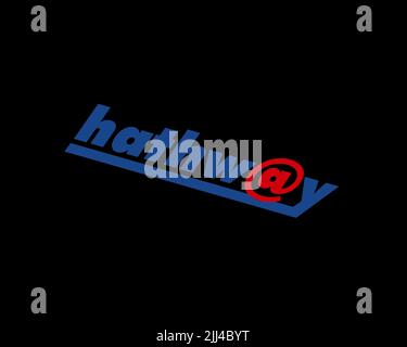 Hathway, rotated logo, black background Stock Photo - Alamy